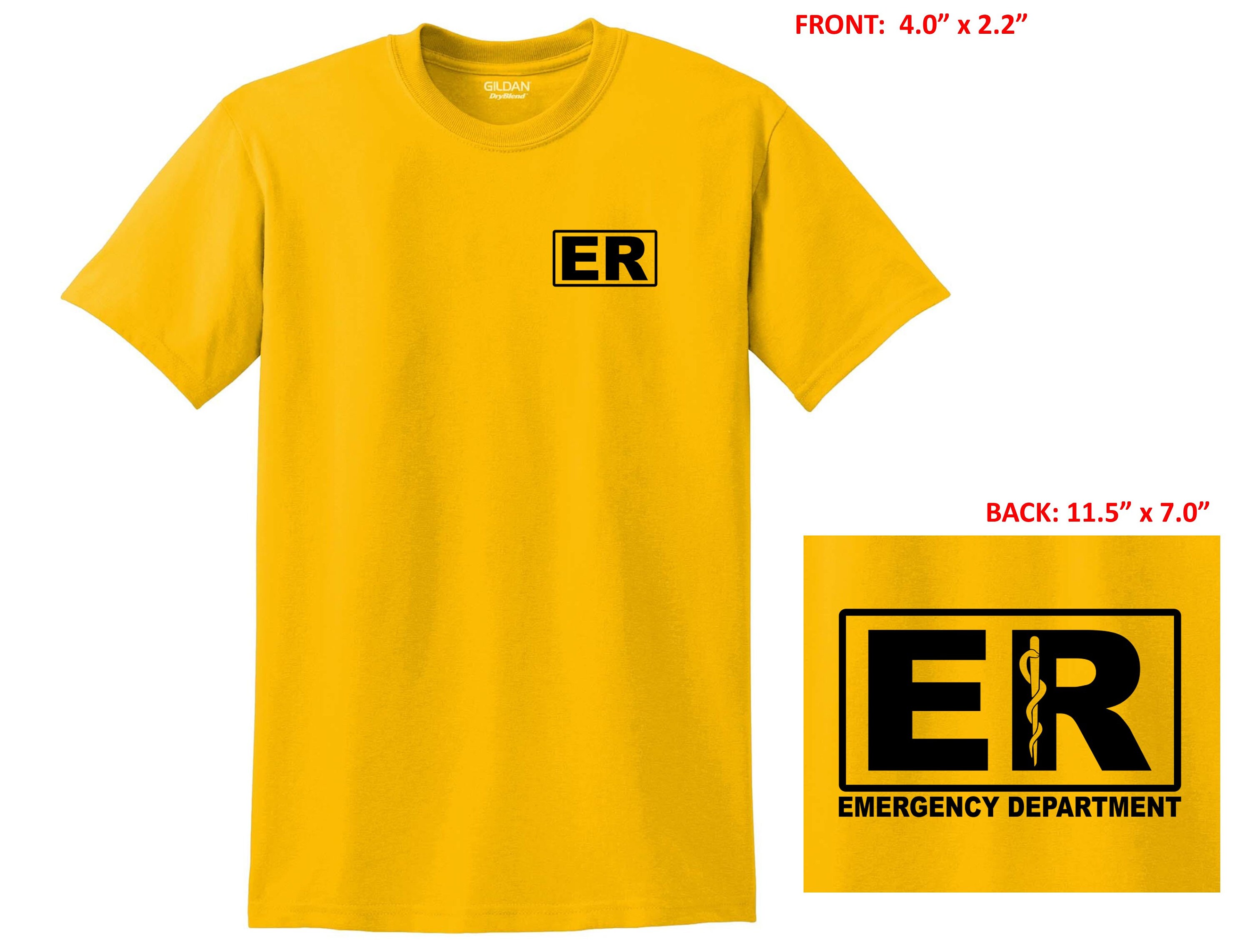 Emergency Department / ER With Caduceus Unisex Duty T-shirt Multiple ...