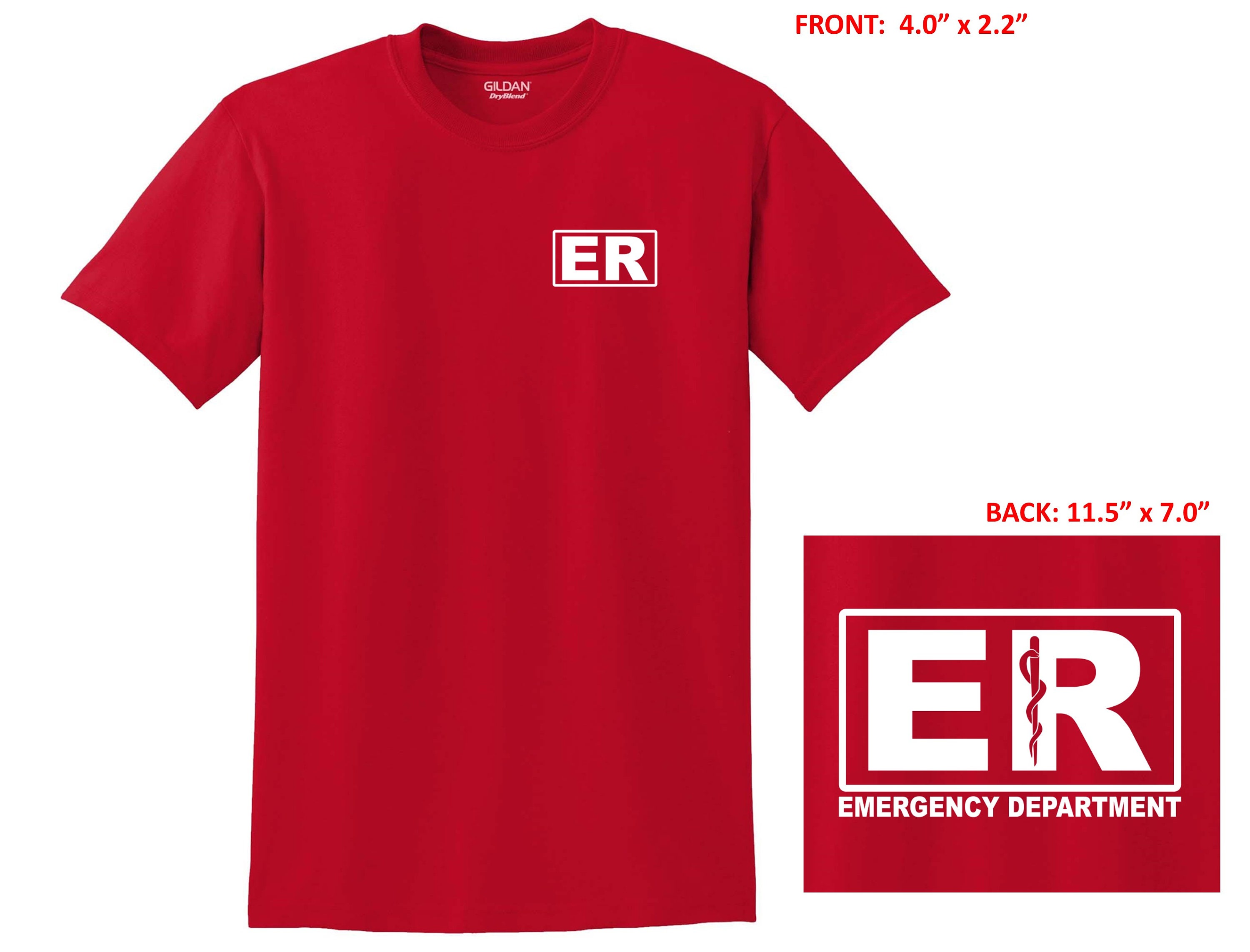 Emergency Department / ER With Caduceus Unisex Duty T-shirt Multiple ...