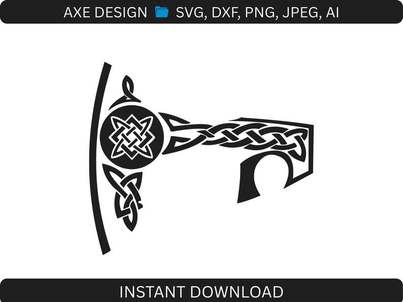 Viking Axe Engraving Design: Celtic Knot, Norse Symbol (digital File ...