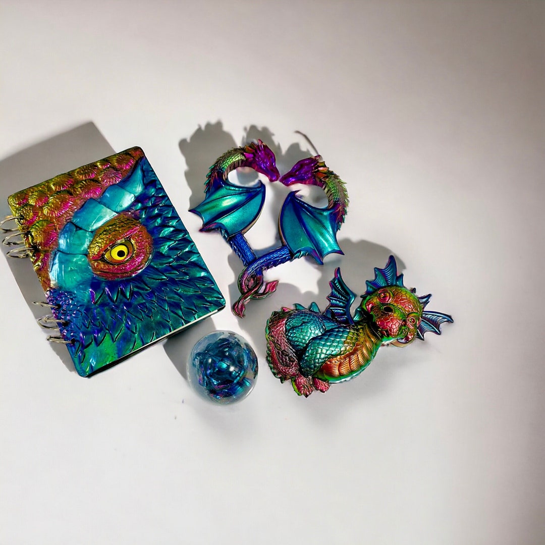 Handmade Dragon Decor Epoxy Resin Artwork for Your Home Notebook Dragon ...