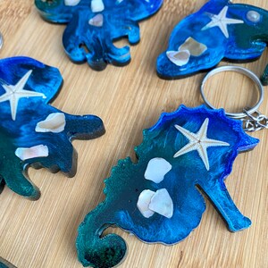 Sea Life Resin Keychains, Ocean Theme Personalized Gift, Beach Keychain ...