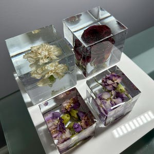 Custom Epoxy Resin Floral Preservation Keepsake - Handmade Wedding or ...