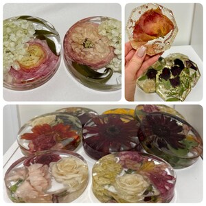 Custom Resin Flower Preservation Coasters: Floral Keepsake Art - Etsy