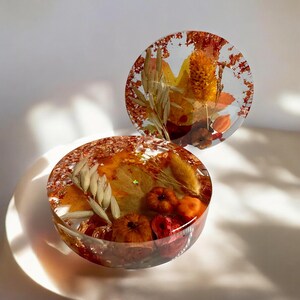 Maple Leaf Resin Coaster Set: Rustic Autumn Home Decor - Etsy