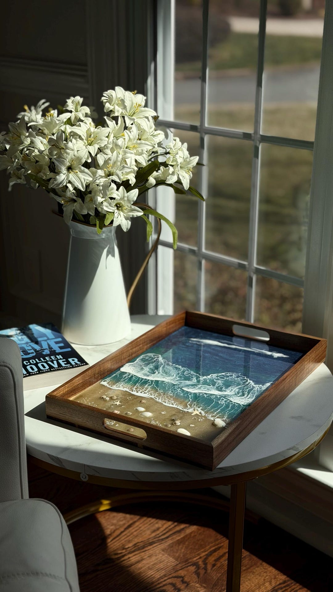 Resin Ocean Tray, Seashell Vanity Tray, Coastal Decor - Etsy