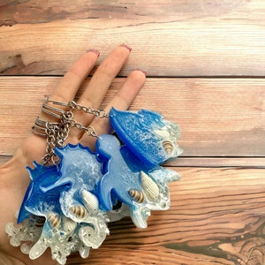 Sea Life Resin Keychains, Ocean Theme Personalized Gift, Beach Keychain ...