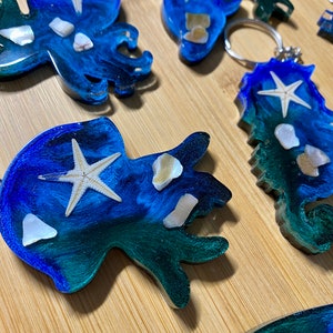 Sea Life Resin Keychains, Ocean Theme Personalized Gift, Beach Keychain ...