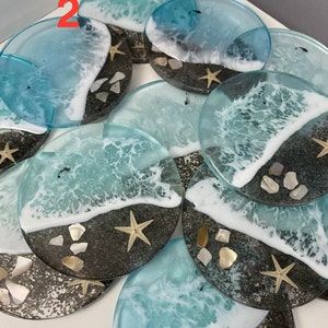 3D Epoxy Resin Beach Coasters With Real Shells Sand and - Etsy
