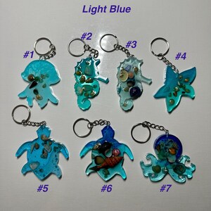 Sea Life Resin Keychains, Ocean Theme Personalized Gift, Beach Keychain ...