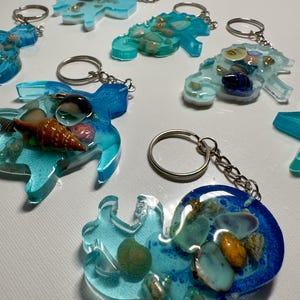 Sea Life Resin Keychains, Ocean Theme Personalized Gift, Beach Keychain ...
