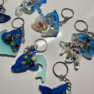 Sea Life Resin Keychains, Ocean Theme Personalized Gift, Beach Keychain ...