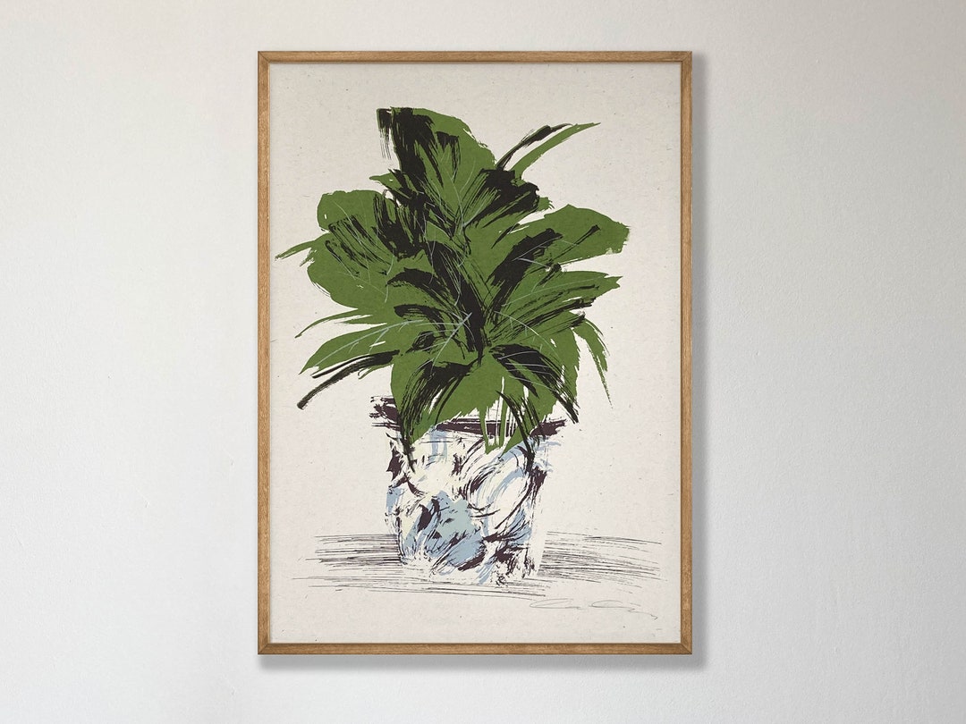 A4 House Plant Screenprint / Botanical Art / Handmade Silkscreen Print ...