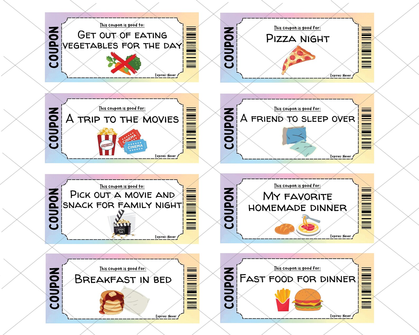 Kids Reward Coupon Book, Printable Reward Coupons, Child Birthday Gift ...