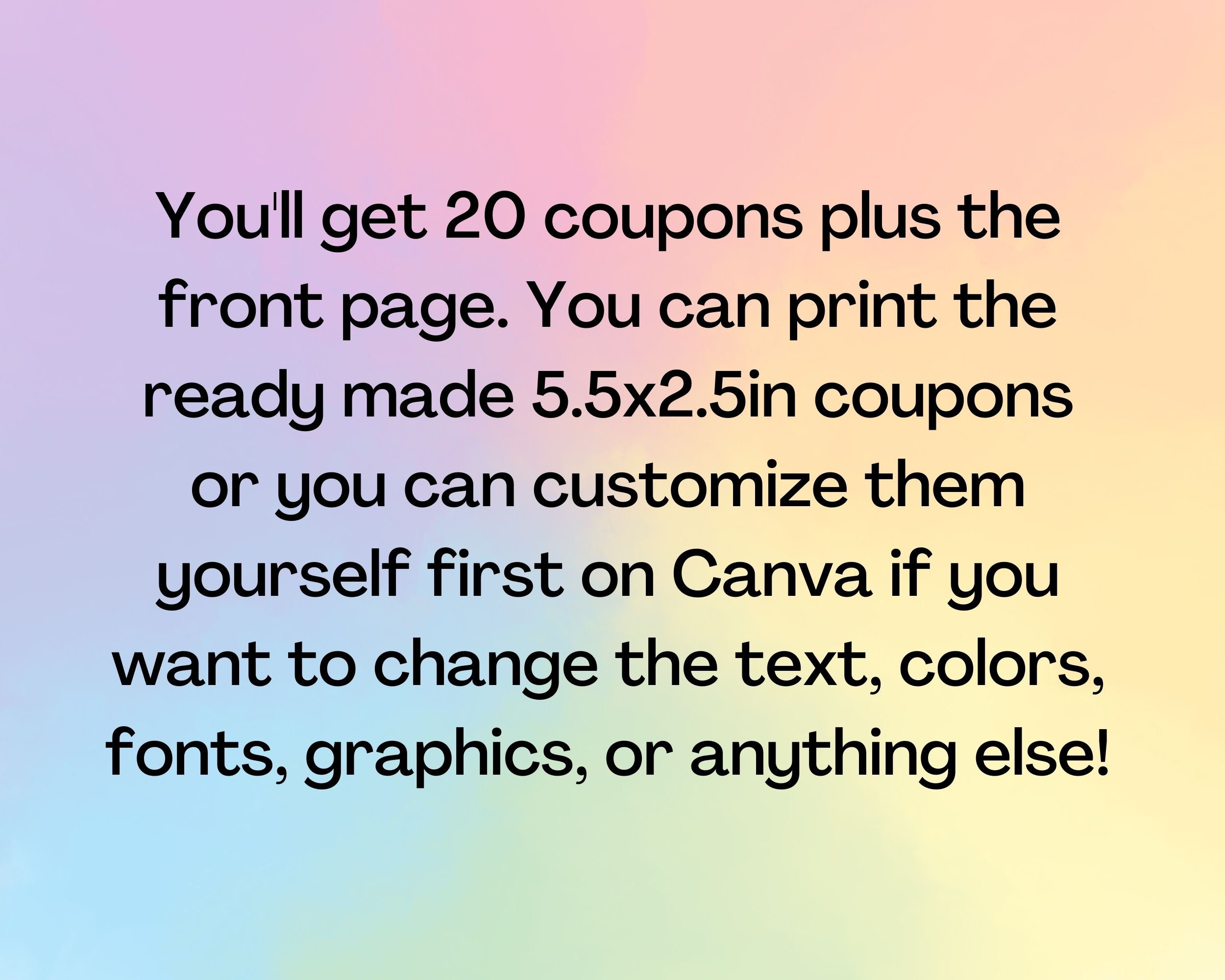 Kids Reward Coupon Book, Printable Reward Coupons, Child Birthday Gift ...