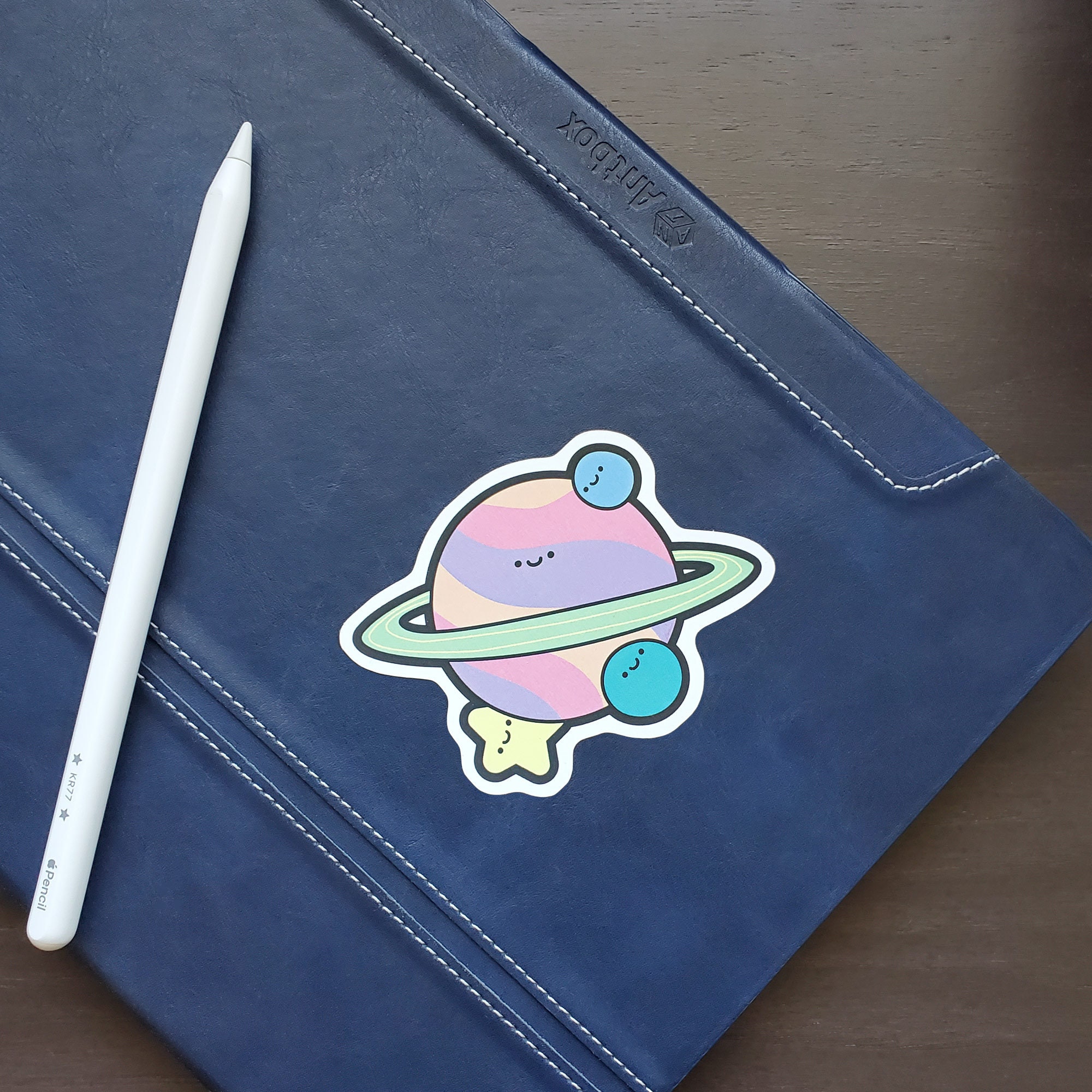 Cute Planet With Moons and Star Vinyl Sticker Waterproof - Etsy