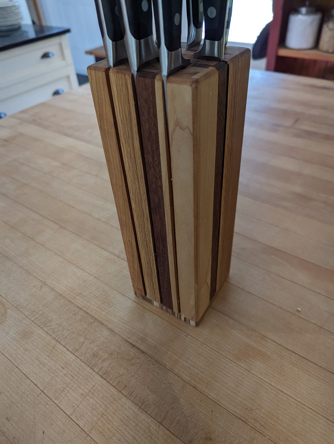 Assorted Hardwood Compact Knife Block - Etsy