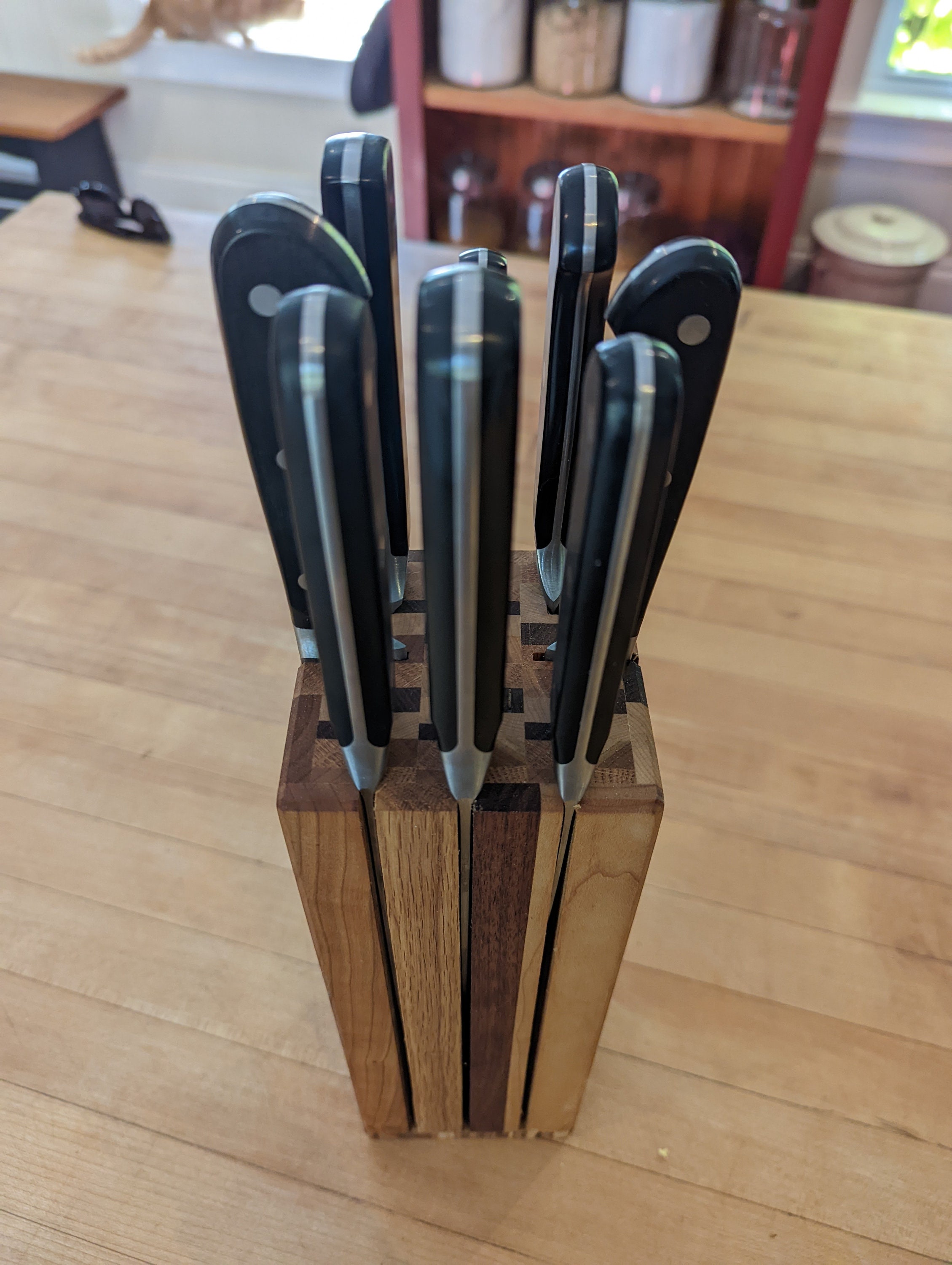 Assorted Hardwood Compact Knife Block - Etsy