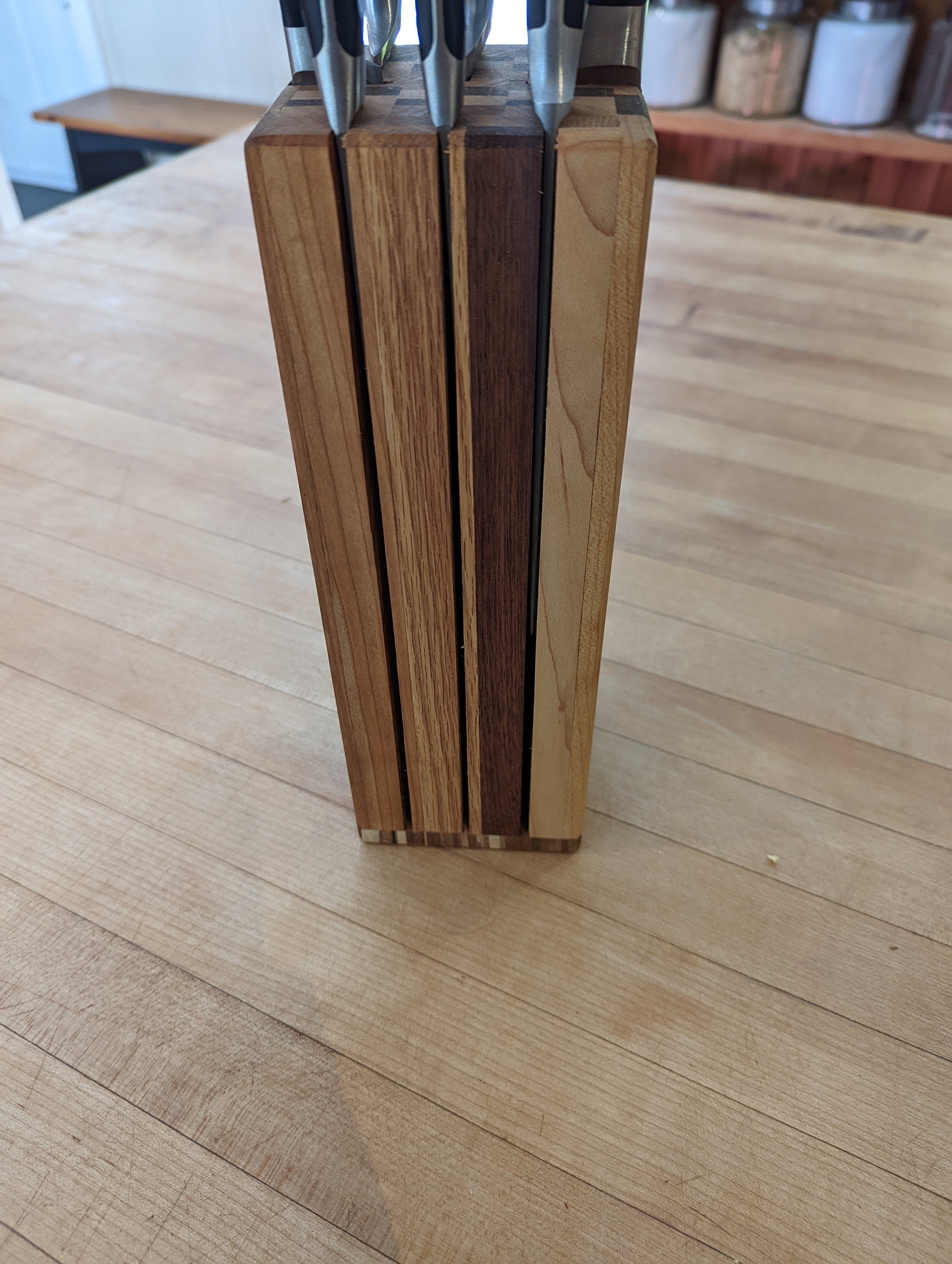 Assorted Hardwood Compact Knife Block - Etsy