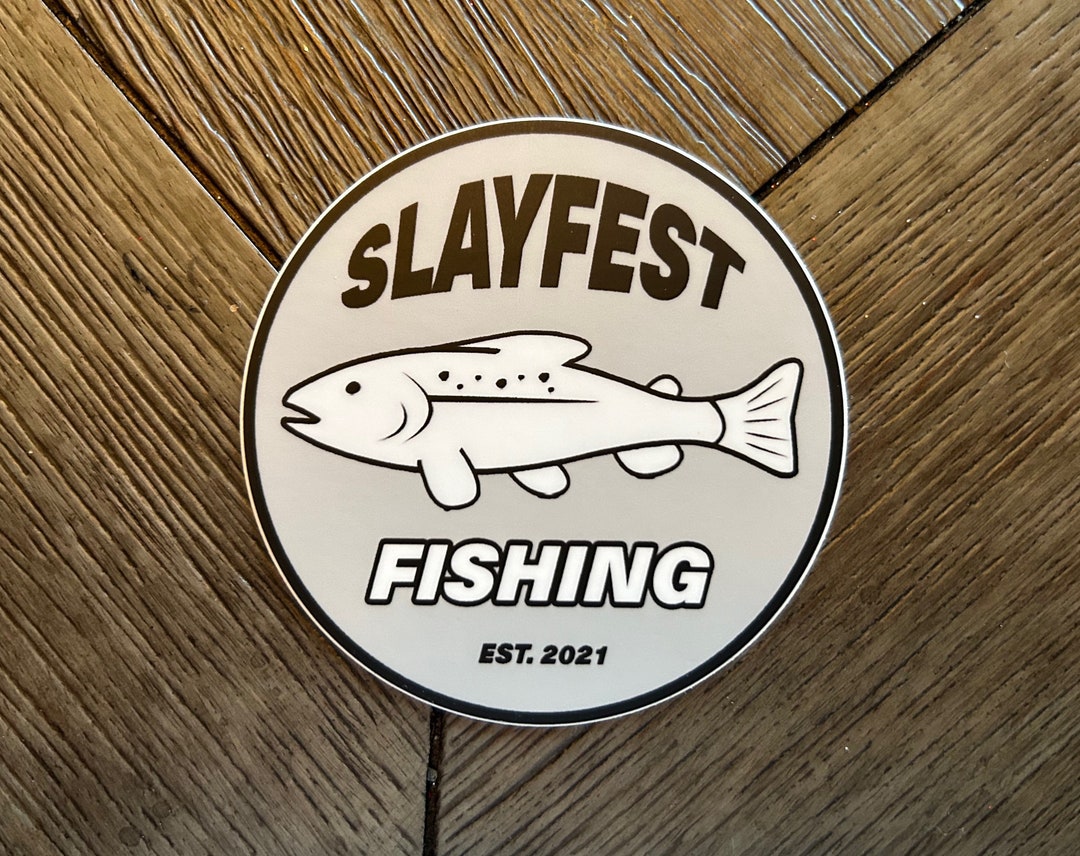 Circular Slayfest Fishing Logo Sticker Fly Fishing Sticker - Etsy