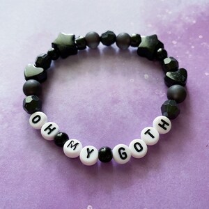 Pastel Goth “oh My Goth” Beaded Kandi Bracelets Halloween Spooky Kawaii ...