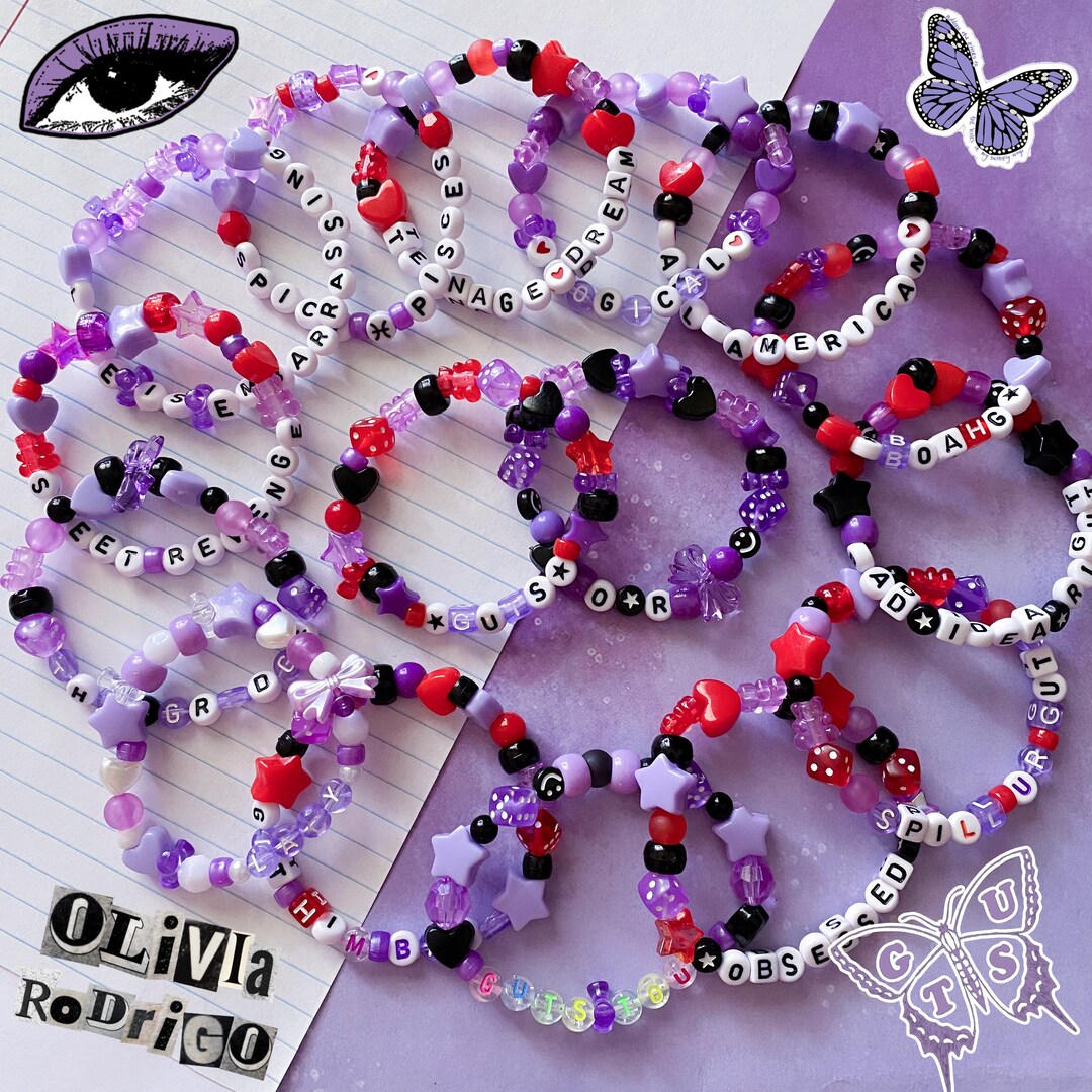 Olivia Rodrigo Guts Vampire World Tour Kandi Bracelets Concert Vampire ...