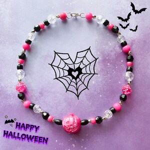 Halloween Jack-o-lantern Kandi Beaded Necklaces Goth Emo Kidcore Spooky ...