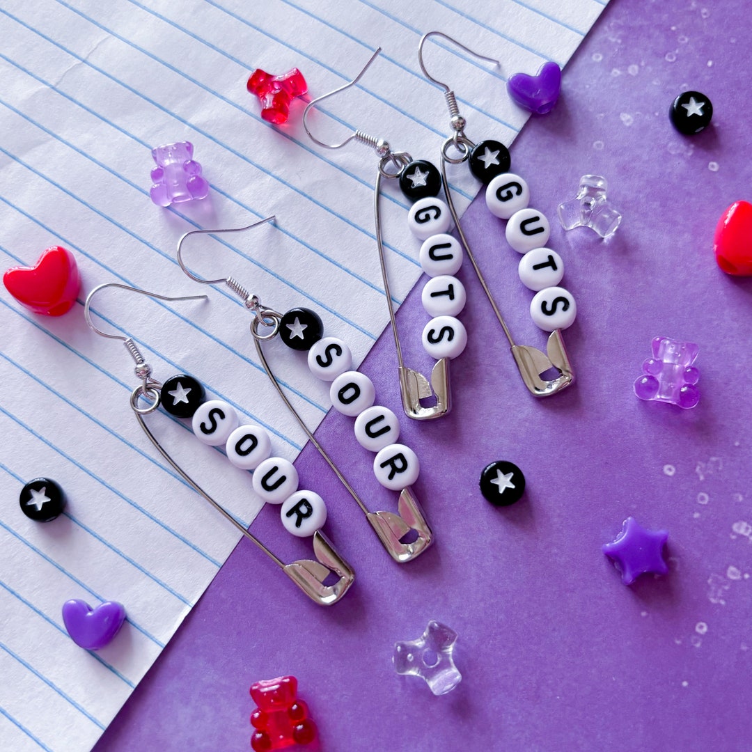 Olivia Rodrigo Guts and Sour Safety Pin Earrings Tour Concert Music ...