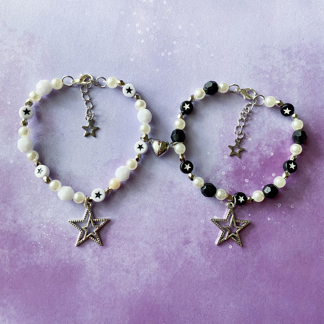 Rockstar Matching Beaded Kandi Bracelets Bff Couples Grunge Goth Kandi ...