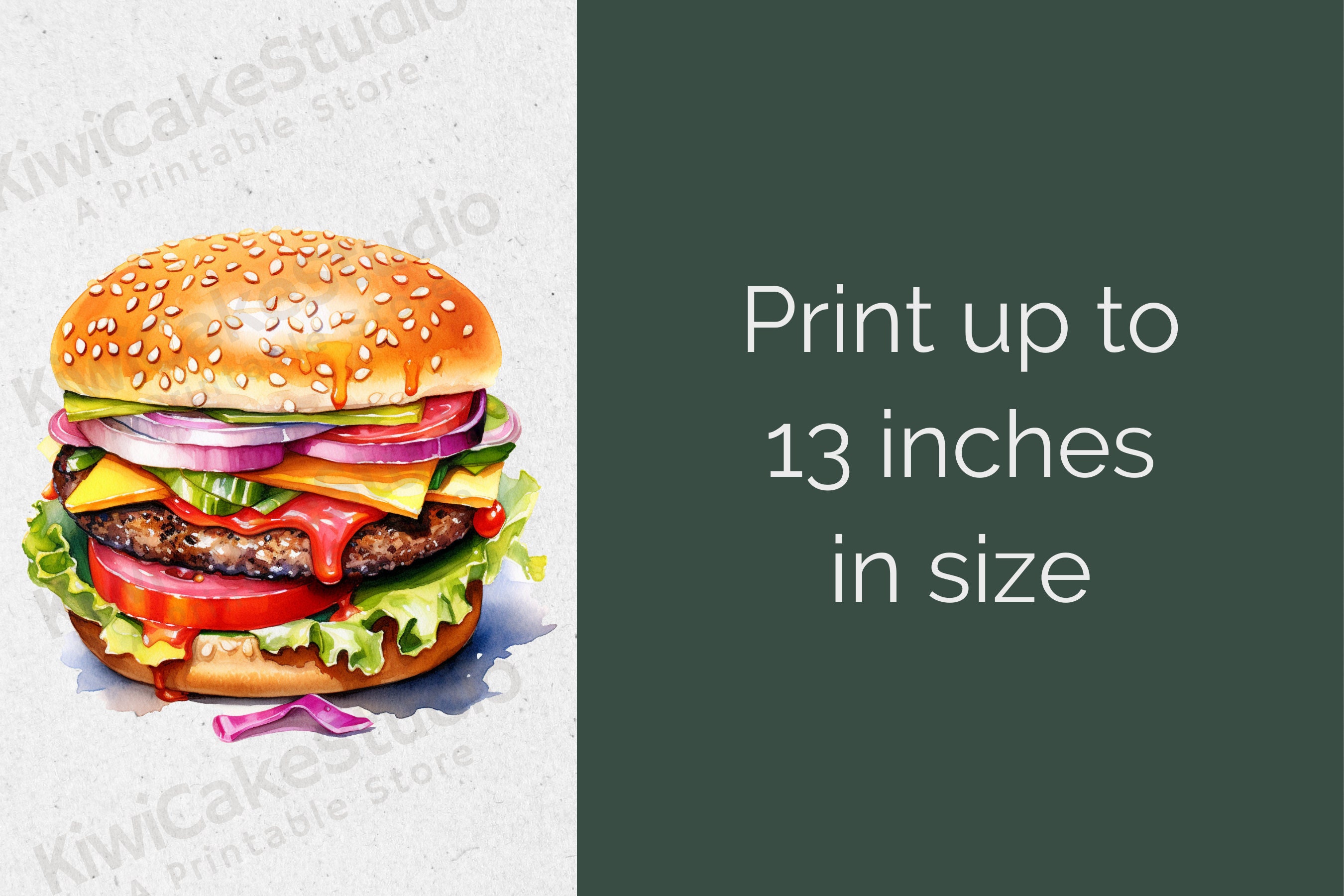 Watercolor Fast Food Clipart, 10 High Quality Jpgs, Commercial Use ...