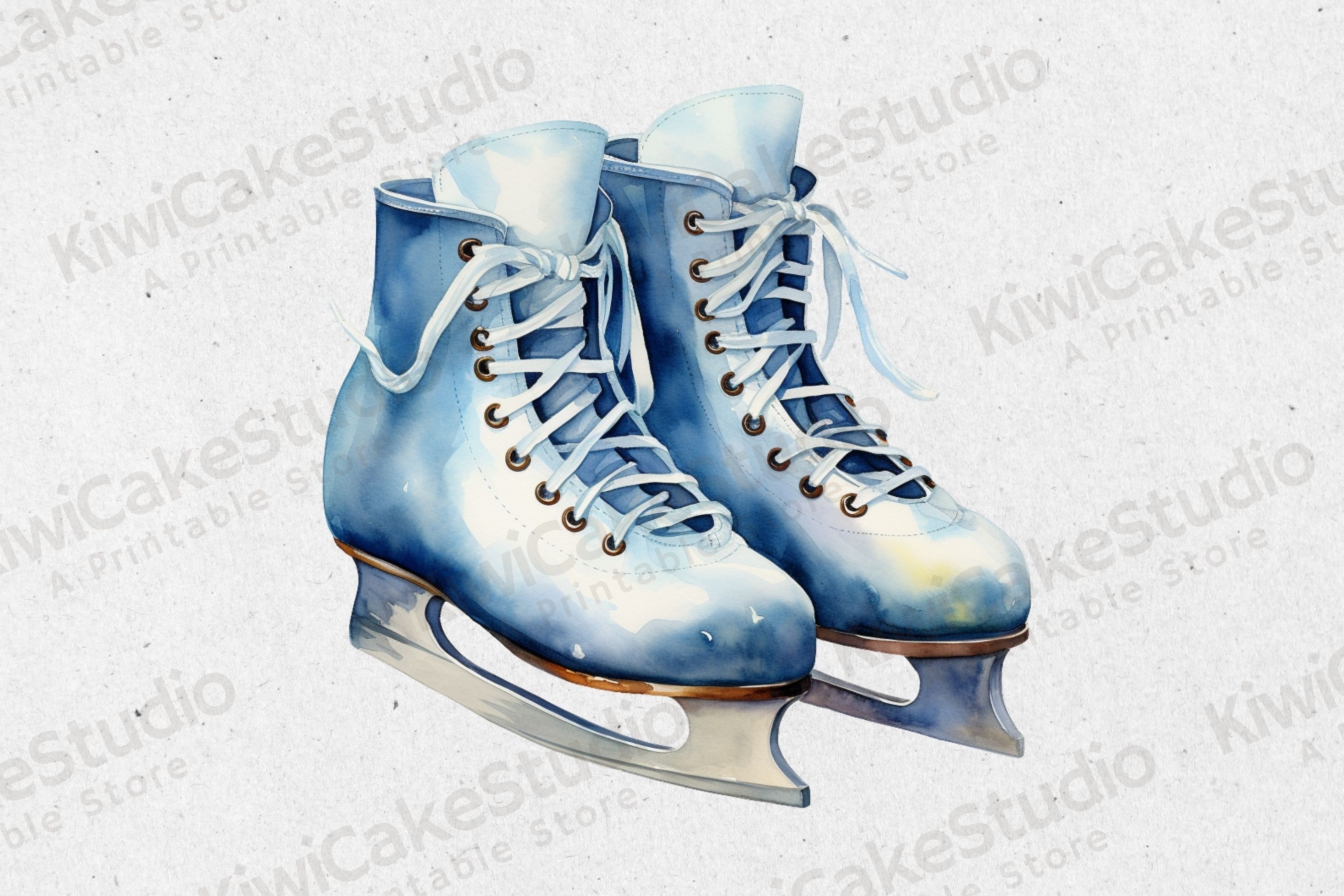 Watercolor Ice Skate Shoes Clipart, 10 High Quality Jpgs, Commercial ...