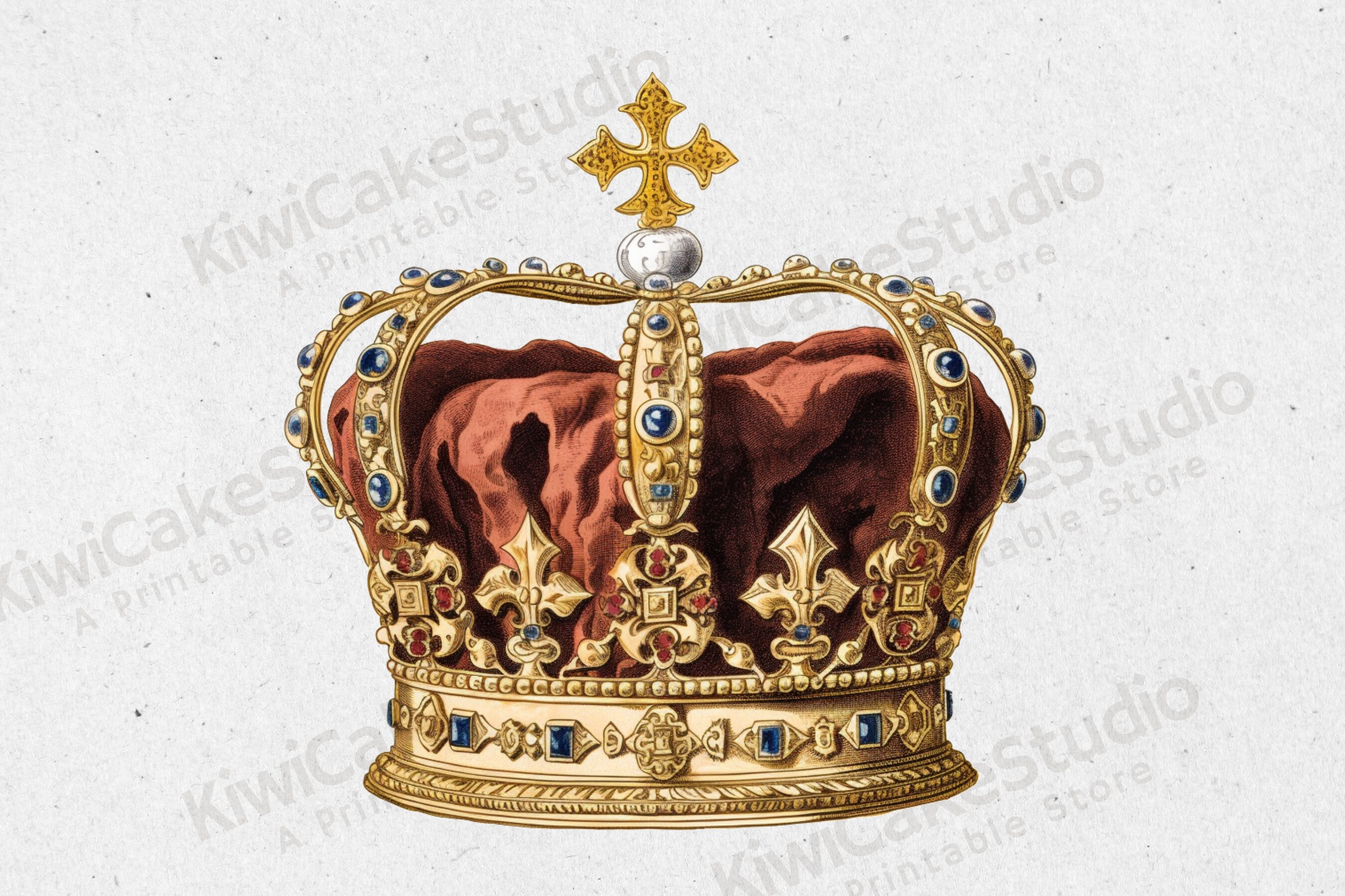 Vintage Gold Crowns Clipart, 10 High Quality Jpgs, Vintage Antique ...