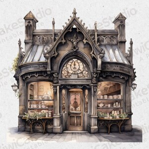 Watercolor Gothic Bakery Clipart, 10 High Quality Jpgs, Commercial Use ...