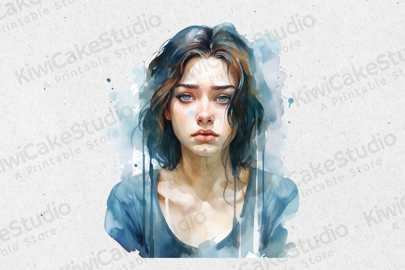 Watercolor Sad People Clipart, 10 High Quality Jpgs, Commercial Use ...