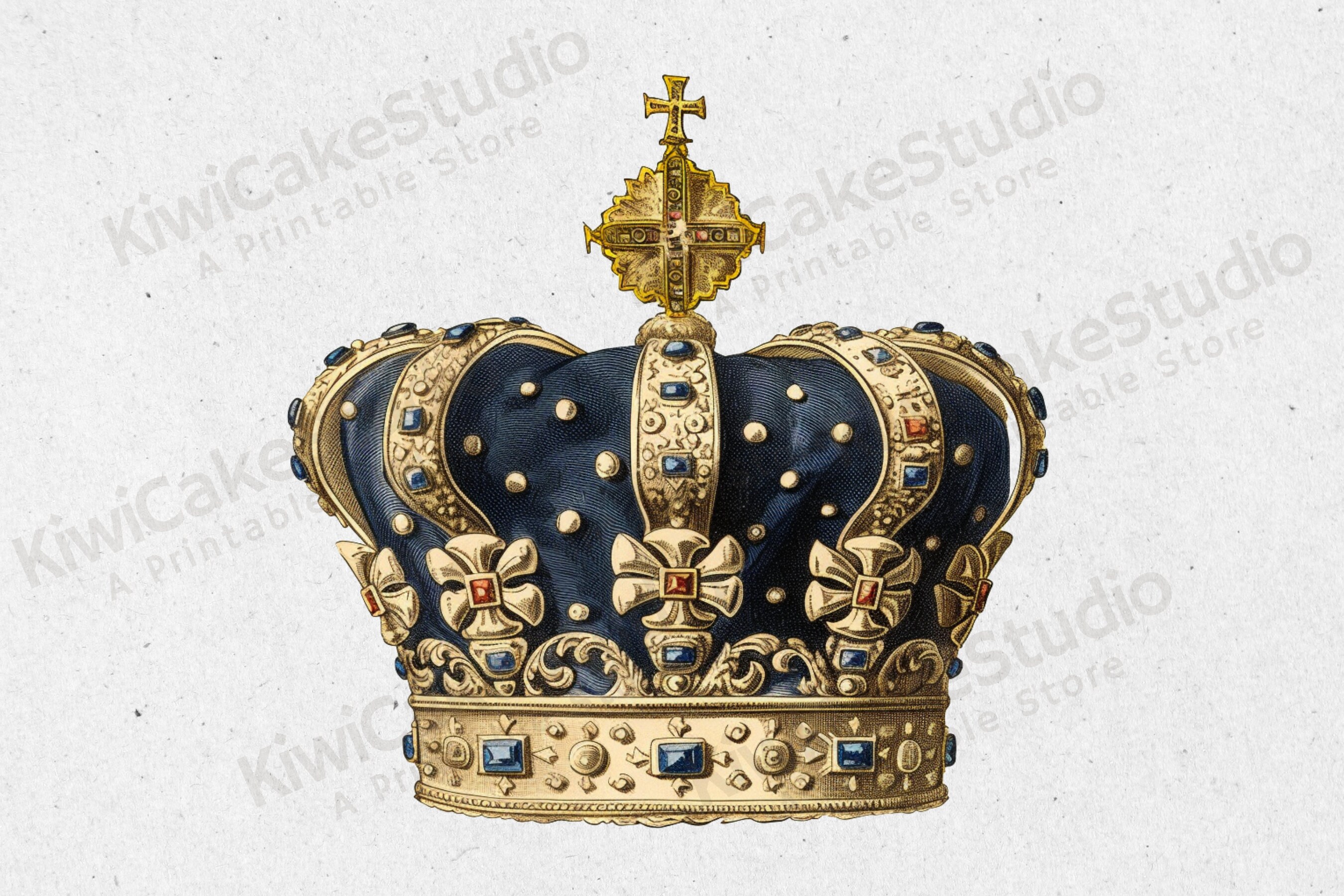 Vintage Gold Crowns Clipart 10 High Quality Jpgs Vintage - Etsy