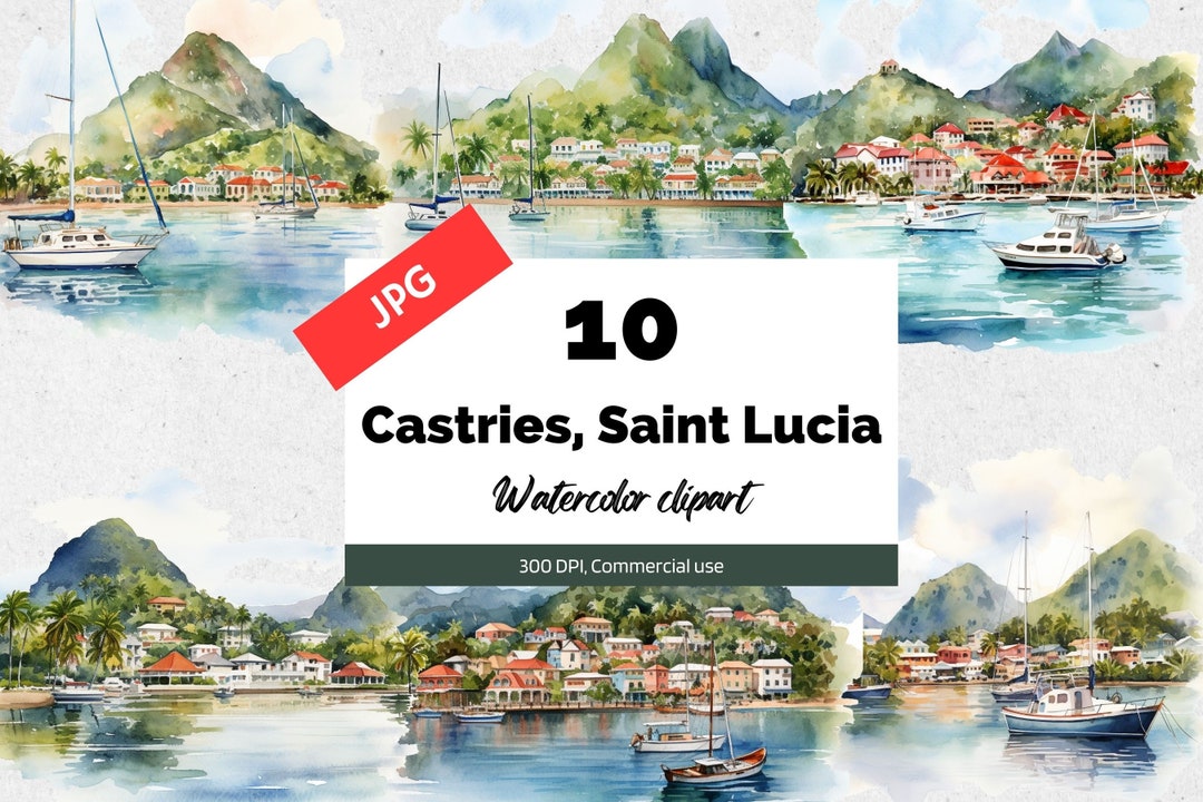 Castries Saint Lucia Clipart, 10 High Quality Jpgs, Commercial Use ...