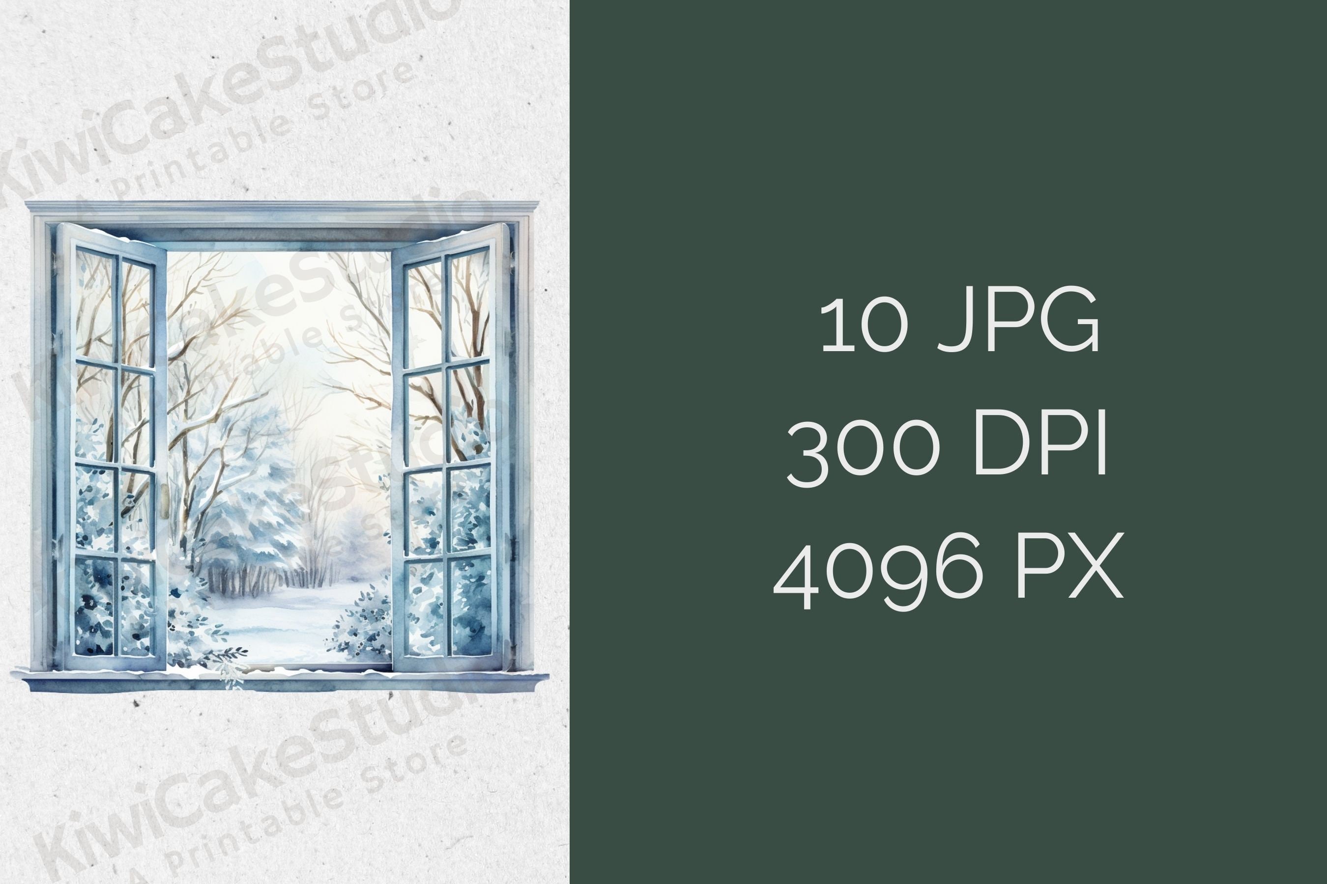 Winter Window Clipart, 10 High Quality Jpgs, Commercial Use, Instant ...