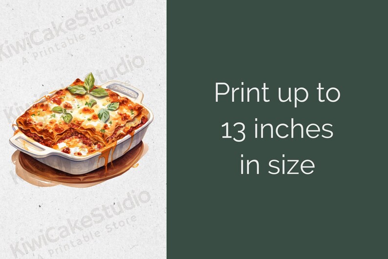 Watercolor Lasagna Clipart, 10 High Quality JPG, Commercial Use ...