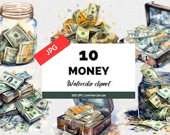 Watercolor Saving Money Clipart / Piggy Bank Clipart (Download Now) - Etsy