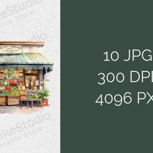 Watercolor Grocery Store Clipart, 10 High Quality Jpgs, Commercial Use ...