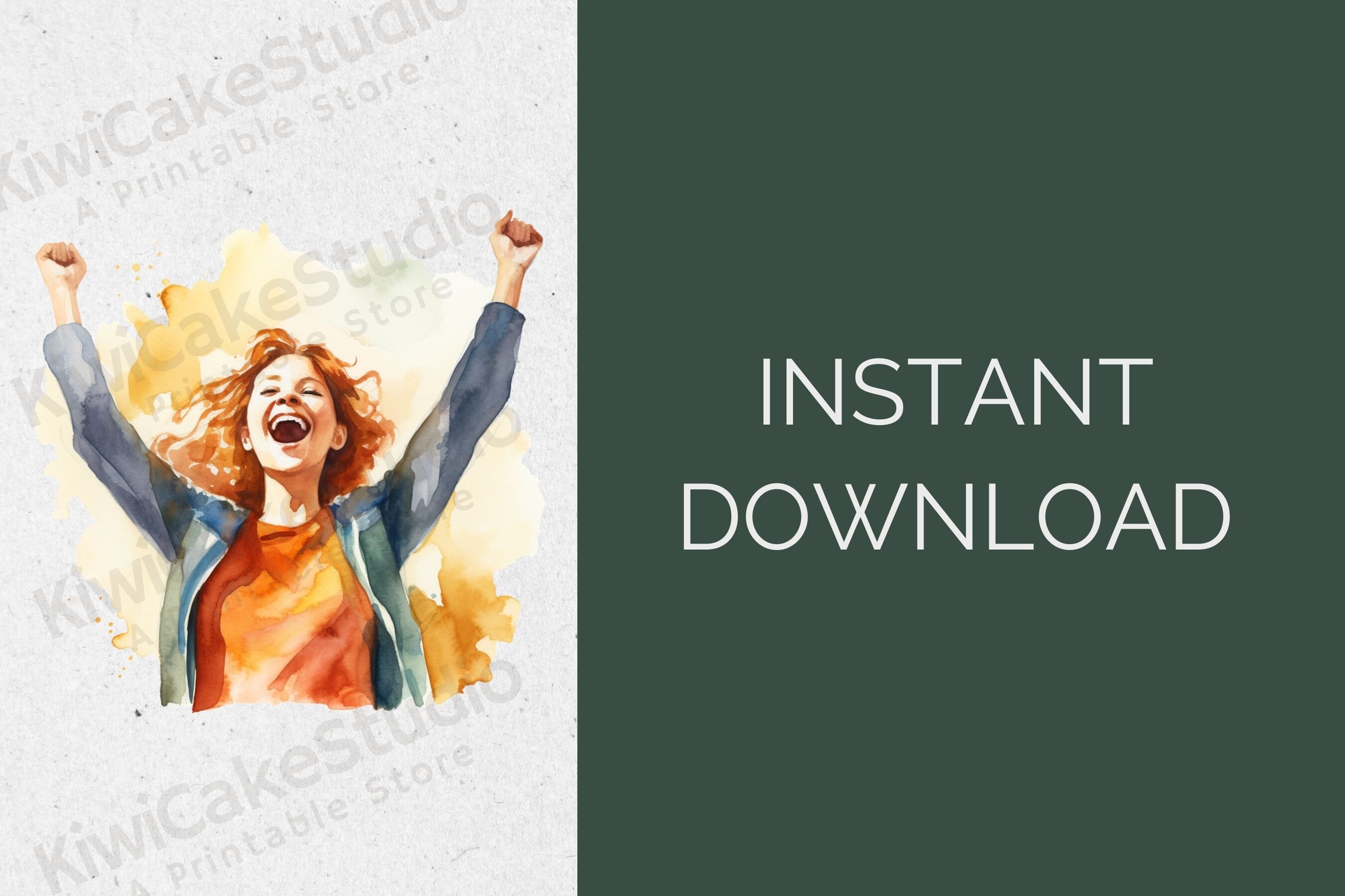 Excited Person Clipart, 10 High Quality Jpgs, Commercial Use, Instant ...