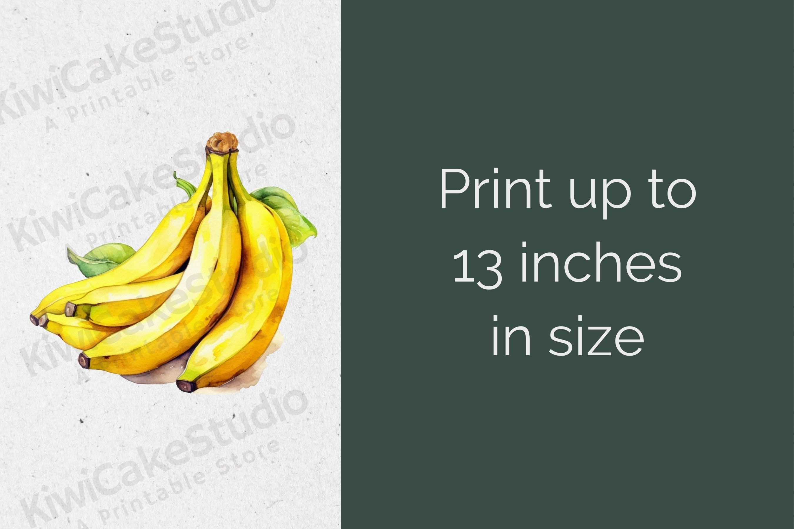 10 Watercolor Banana Clipart, High Quality Jpgs, Card Making ...