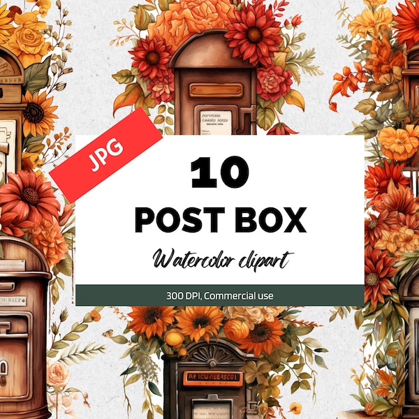 Watercolor Mailbox Clipart - Etsy