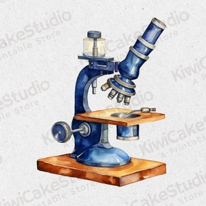 Watercolor Microscope Clipart, 10 High Quality Jpgs, Commercial Use ...