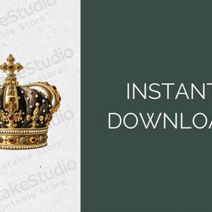 Vintage Gold Crowns Clipart, 10 High Quality Jpgs, Vintage Antique ...