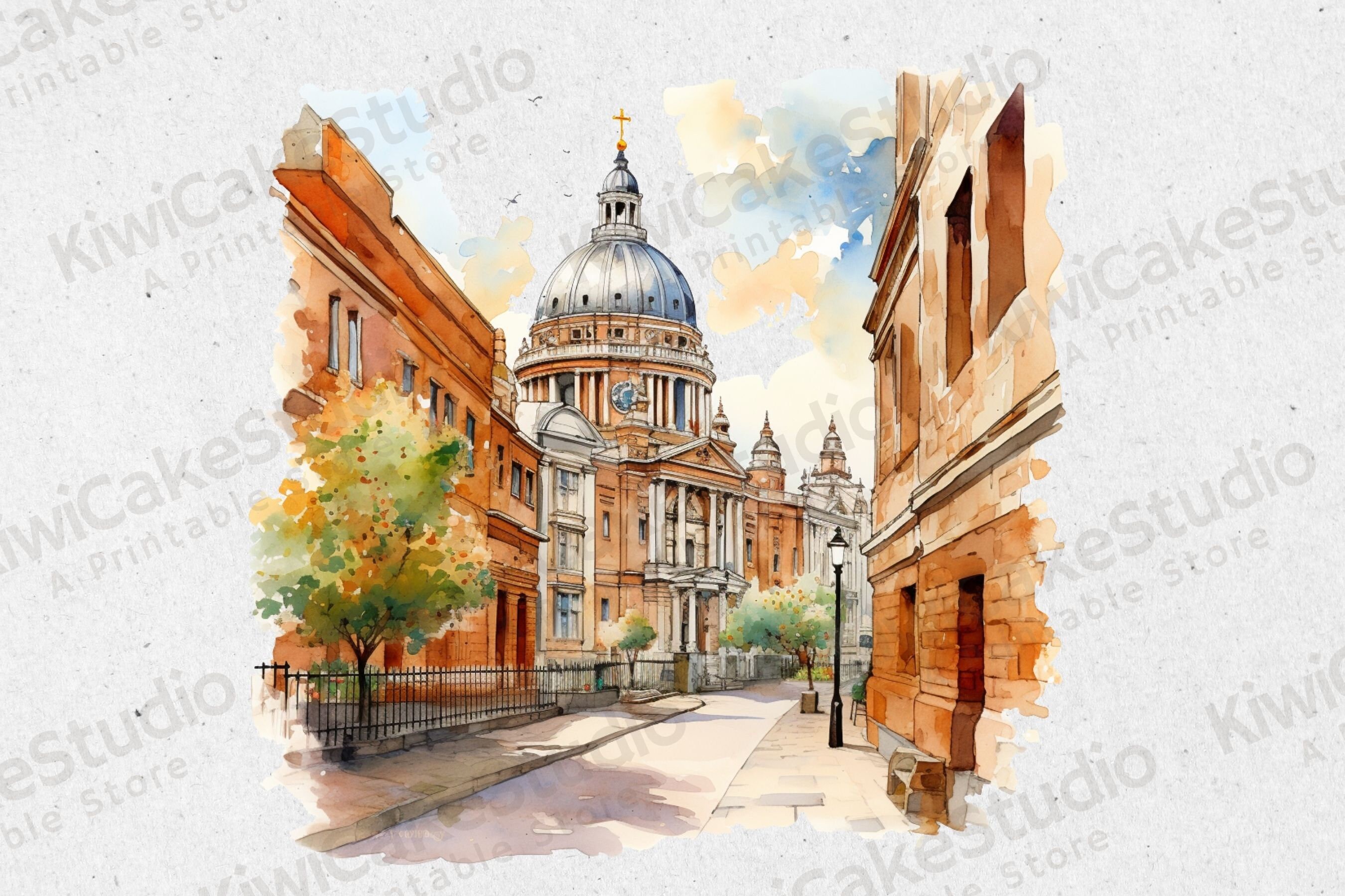 Watercolor Nottingham England Clipart, 10 High Quality Jpgs, Commercial ...
