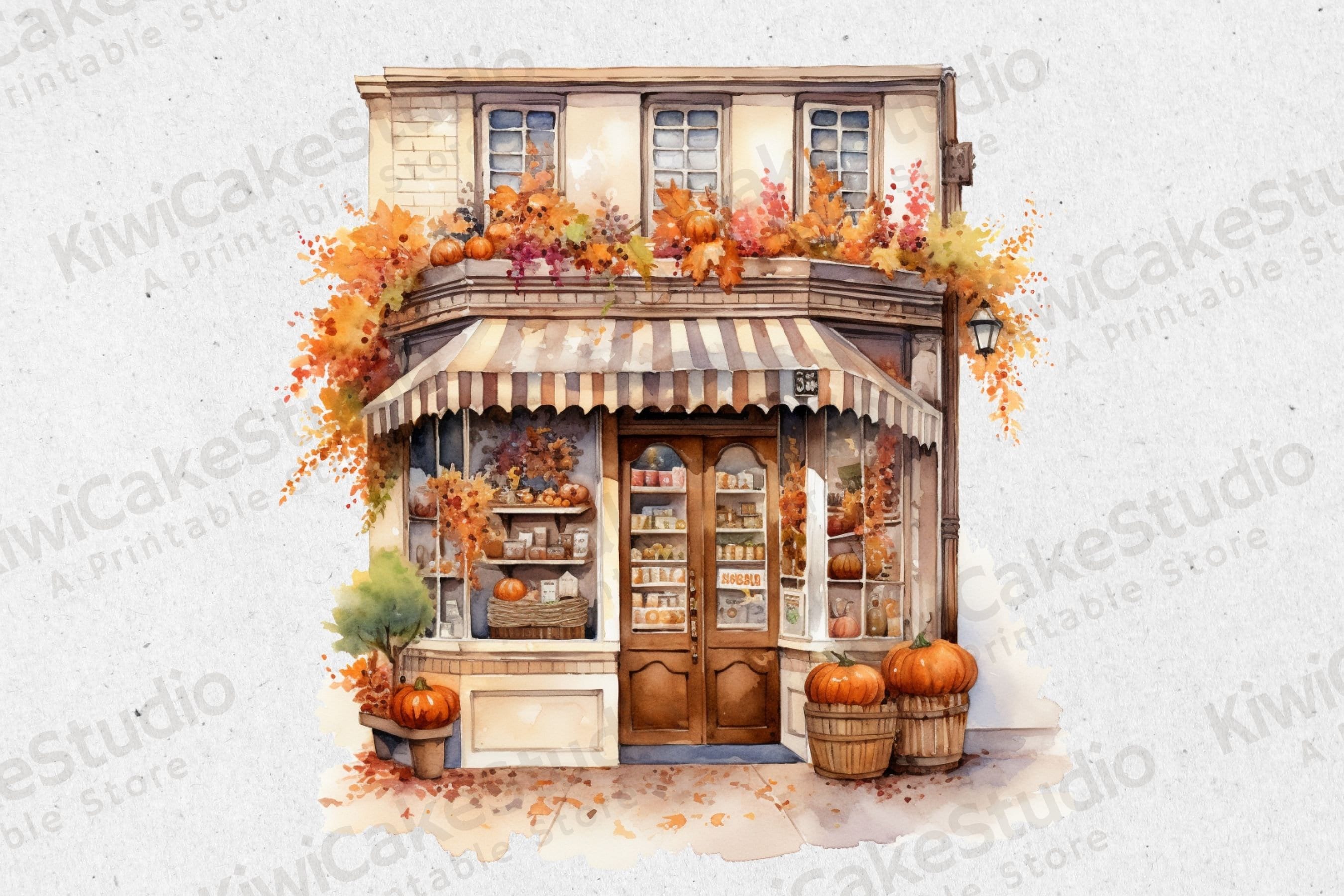 Watercolor Autumn Bakery Clipart, 10 High Quality Jpgs, Commercial Use ...