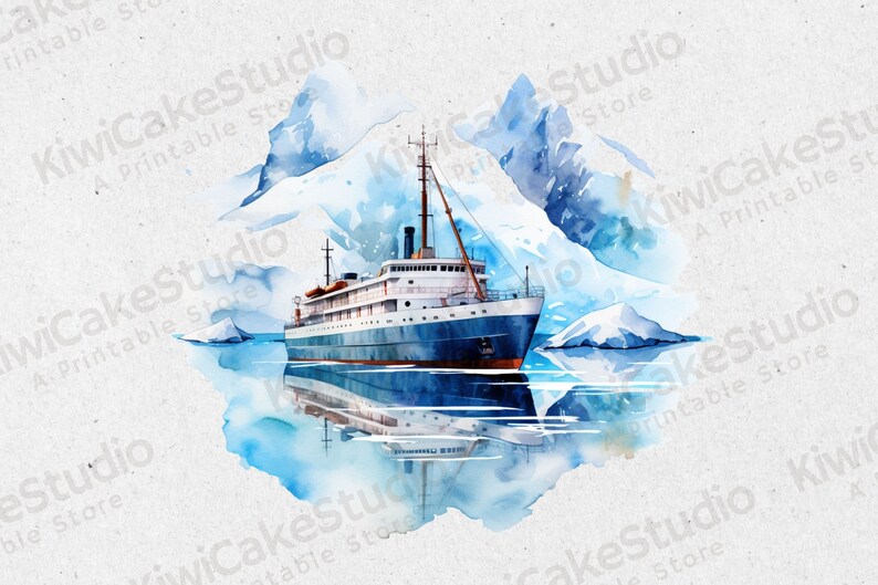 Watercolor Antarctica Clipart, 10 High Quality JPG, Commercial Use ...