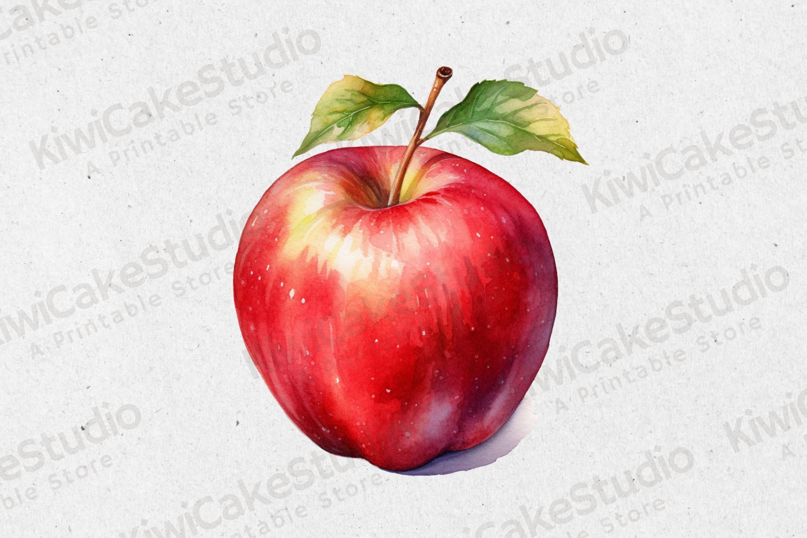 Watercolor Apples Clipart, Botanical Summer Fruit, Cookbook Digital ...