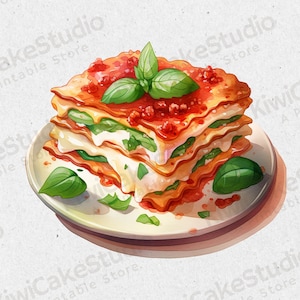 Watercolor Lasagna Clipart, 10 High Quality JPG, Commercial Use ...