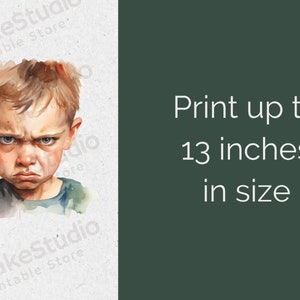 Watercolor Angry Child Clipart, 10 High Quality Jpgs, Commercial Use ...